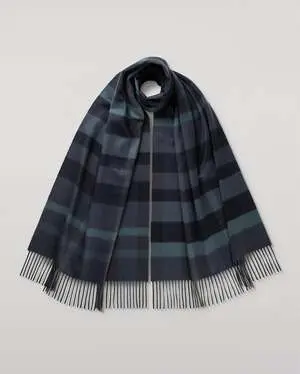 Johnstons Of Elgin Tantallon Cashmere Scarf - Blue