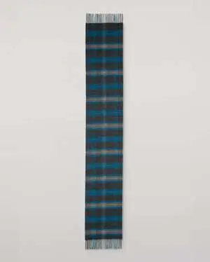 Johnstons Of Elgin Plaid Charcoal Cashmere Scarf