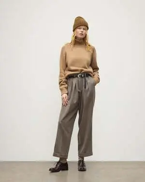 Johnstons Of Elgin Camel Cashmere & Cotton Jumper