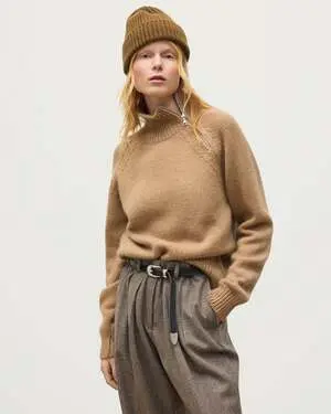 Johnstons Of Elgin Camel Cashmere & Cotton Jumper