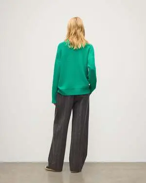 Johnstons Of Elgin Maggie Reverse Stitch Roll Neck Cashmere Jumper - Green