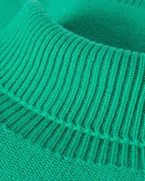 Johnstons Of Elgin Maggie Reverse Stitch Roll Neck Cashmere Jumper - Green