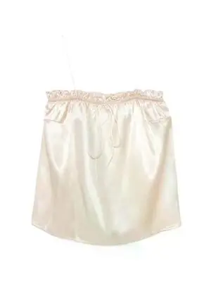 THE NINA STUDIO Ruffled Spaghetti-strap Top - Neutrals