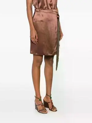 THE NINA STUDIO Fringe-trim Wrap Skirt