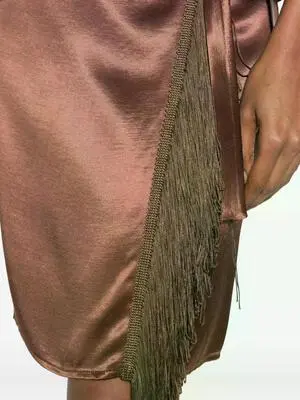 THE NINA STUDIO Fringe-trim Wrap Skirt