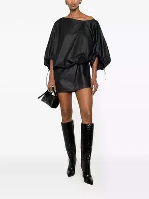 Alexander Wang Mini Dress With Zip Neckline And Balloon Sleeves