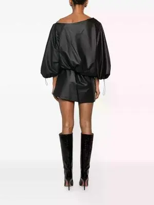 Alexander Wang Mini Dress With Zip Neckline And Balloon Sleeves