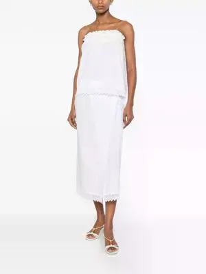 THE NINA STUDIO Lace Detail Ruffled Top