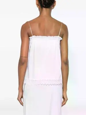 THE NINA STUDIO Lace Detail Ruffled Top