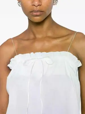THE NINA STUDIO Lace Detail Ruffled Top