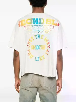 SECND SLF Graphic-print Distressed T-shirt