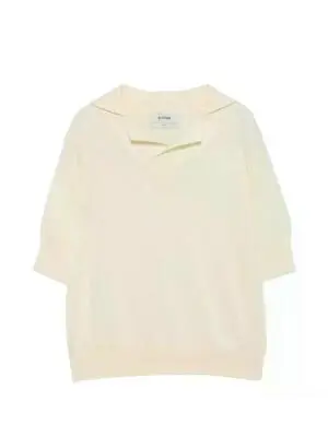 SYSTEM V-neck Short-sleeve Top - Neutrals