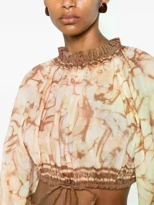 Zimmermann Tie-dye Cropped Blouse
