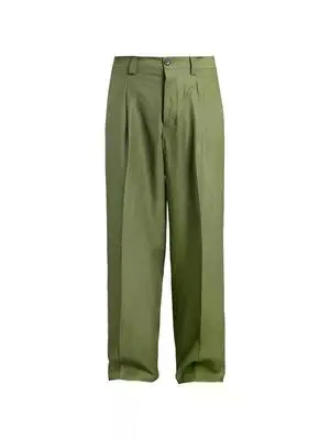 LANEUS Pleated Wide-leg Trousers - Green
