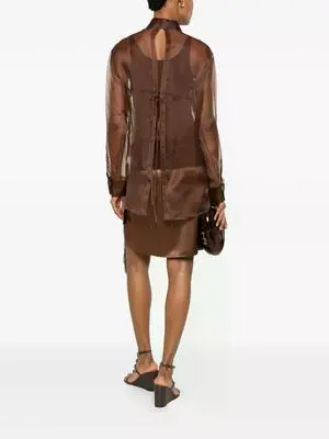 THE NINA STUDIO Sheer Tie-back Shirt