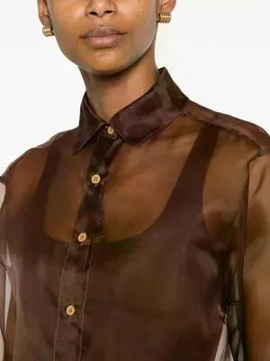 THE NINA STUDIO Sheer Tie-back Shirt