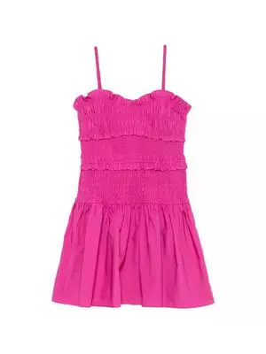 Michael Kors Fuchsia Ruffled Sweetheart Neck Mini Dress