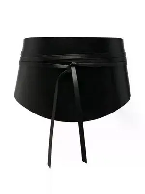 DEHANCHE Undone Leather Corset Belt - Black