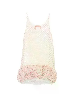N°21 Polka Dot Ruffled V-neck Dress - Red