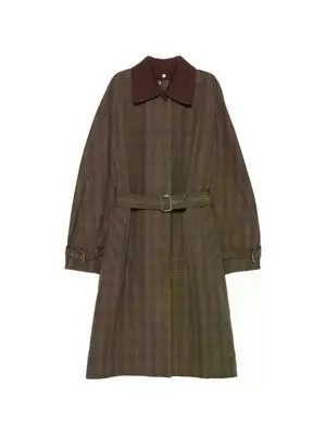Iceberg Check-pattern Belted Coat