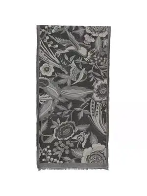 Missoni Floral-jacquard Fringed Scarf - Black