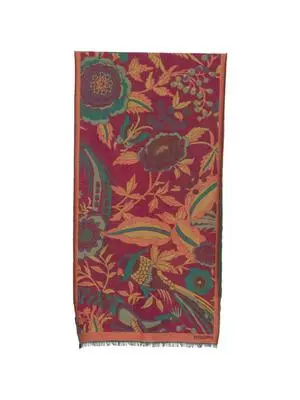 Missoni Floral-jacquard Fringed Scarf - Red