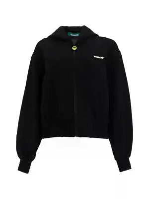 BARROW Logo Print Zip-up Hoodie - Black