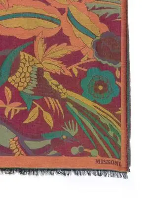 Missoni Floral-jacquard Frayed Scarf - Pink