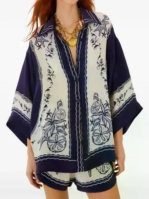 Farm Rio Marine Print Shirt