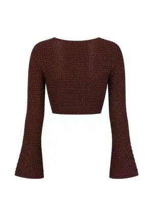 Devon Windsor Devon Erin Crochet-knit Cropped Top