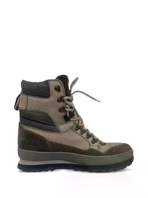 Moncler Suede And Leather Lace-up Hiking Boots - Brown