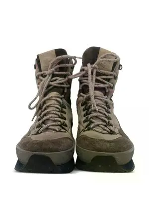 Moncler Suede And Leather Lace-up Hiking Boots