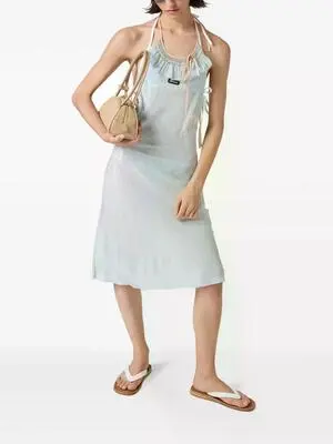 Miu Miu Embroidered Marocain Crepe Dress