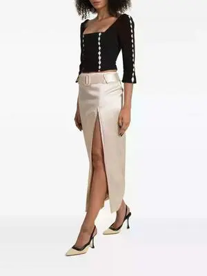 CONTESSA MILLS Morgaine Belted Side-slit Skirt