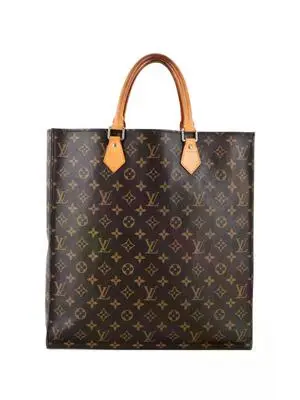 LOUIS VUITTON Vintage Sac Plat Monogram Canvas Tote Bag - Brown
