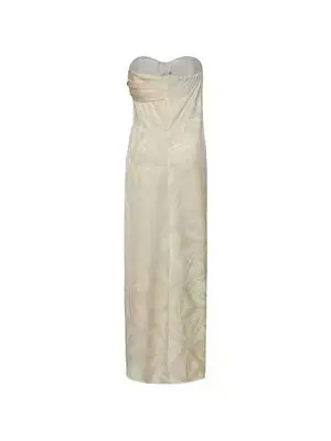 Johanna Ortiz Palm-jacquard Strapless Sweetheart Neck Top
