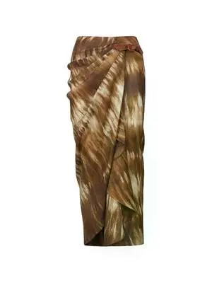 Johanna Ortiz Expedition Draped Linen Skirt
