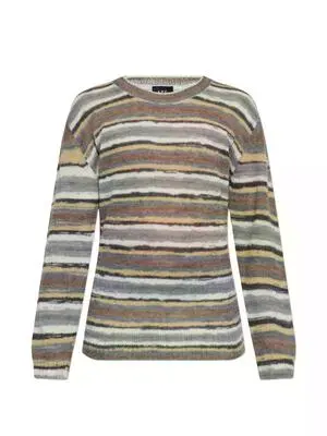 A.p.c. Striped Crew Neck Sweater - Grey