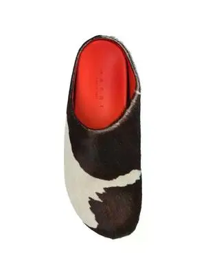 Marni Animal-print Calf-hair Sandals - Brown