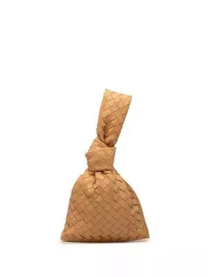 Bottega Veneta Nappa Intrecciato Bv Twist Clutch Bag - Brown