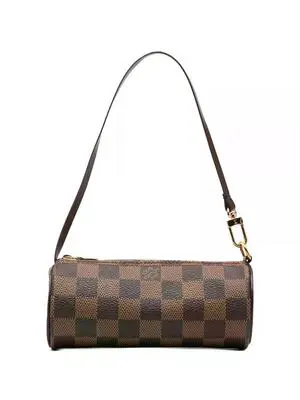 LOUIS VUITTON Damier Ebene Papillon Pochette Handbag - Brown
