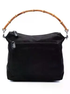 Gucci Nylon Bamboo Satchel - Black