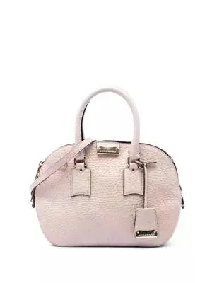 Burberry Grained Calfskin Heritage Orchard Bowling Bag Satchel - Pink