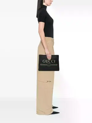 Gucci 2016-2026 Medium Calfskin Logo Portfolio Clutch Bag