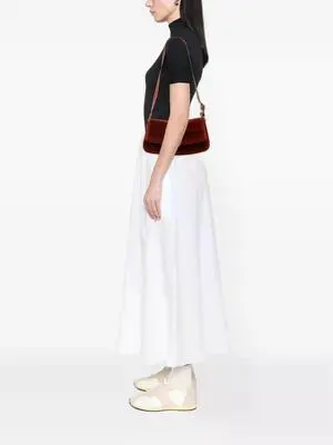 Stella McCartney Faux Velvet S Wave Shoulder Bag