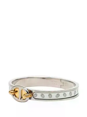 Hermès Enamel Mini Clic Clac Chaine D'ancre Maillon Bracelet Tgm - Silver