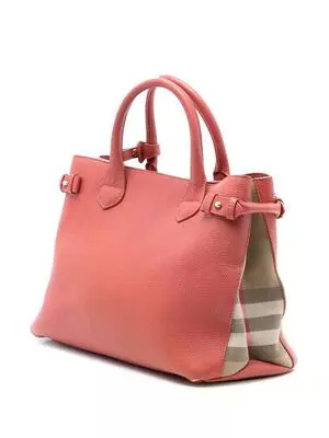 Burberry Leather And House Check Canvas Banner Satchel