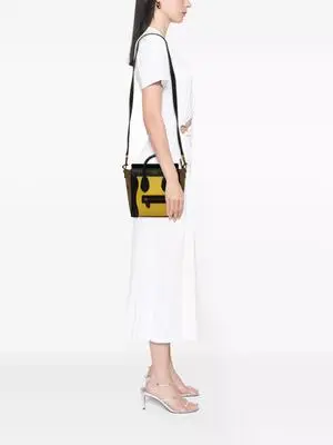 Celine Tricolor Calfskin And Suede Luggage Tote Satchel - Yellow