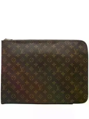 LOUIS VUITTON Monogram Document Business Bag - Brown