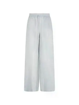 ROBERTO COLLINA Striped Drawstring Palazzo Pants - Blue